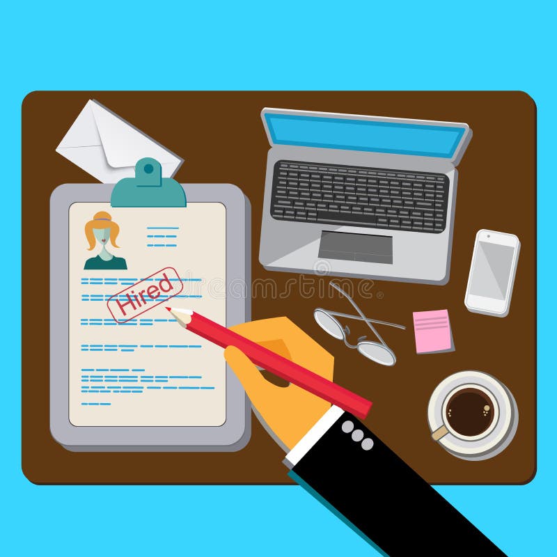 Job Interview, Resume, Cv, Concept. Flat Design Stock Vector ...