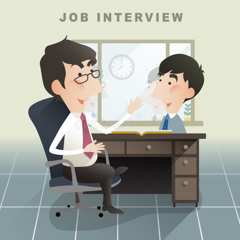 Job Interview Scene in Flat Design Stock Vector - Illustration of ...