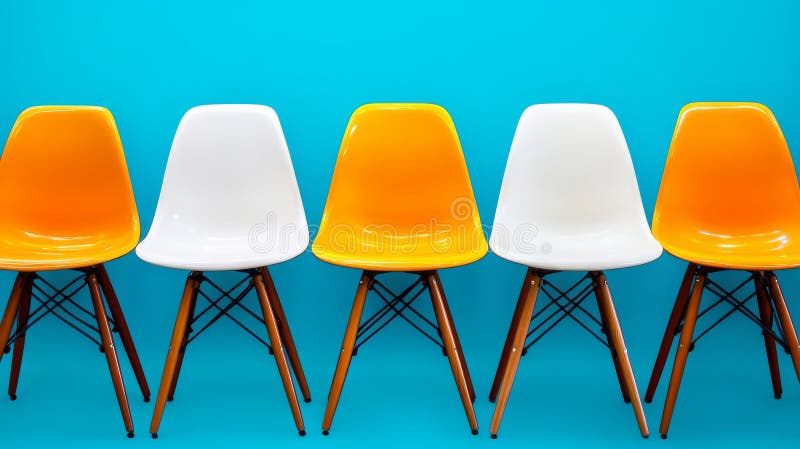 A Job Interview is Taking Place in a Waiting Room with a Blue ...