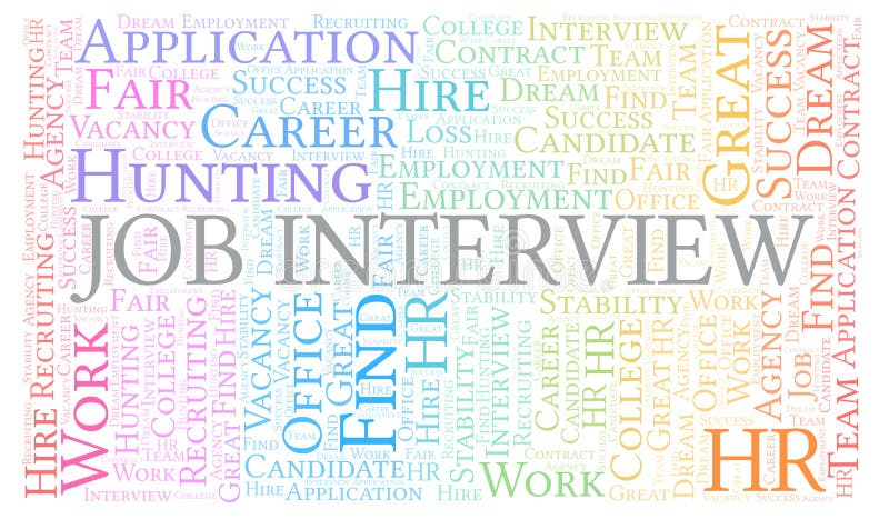 Job Interview word cloud. stock illustration. Illustration of white ...