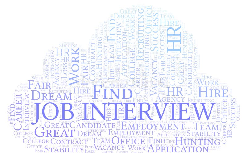 Job Interview word cloud. stock illustration. Illustration of vacancy ...