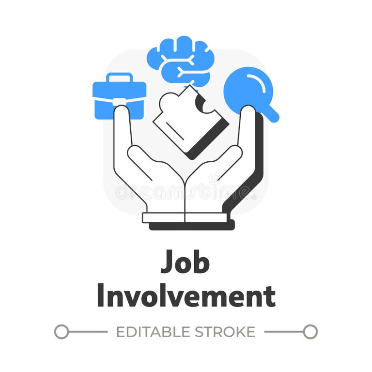 Job Involvement Flat Outline Concept Icon Stock Illustration ...