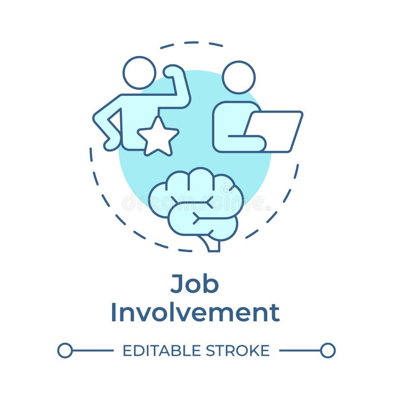 Job Involvement Soft Blue Concept Icon Stock Illustration ...