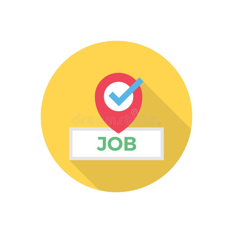Job Location Vector Flat Colour Icon Stock Vector - Illustration of ...