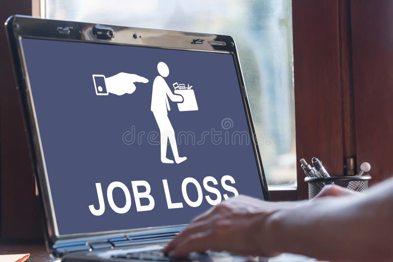 Job Loss Concept on a Laptop Screen Stock Photo - Image of symbol ...