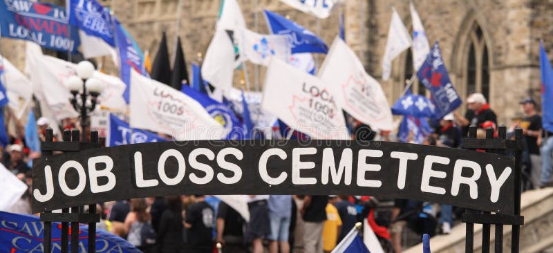 Job Loss Sign with Flags editorial stock photo. Image of crisis - 2519473