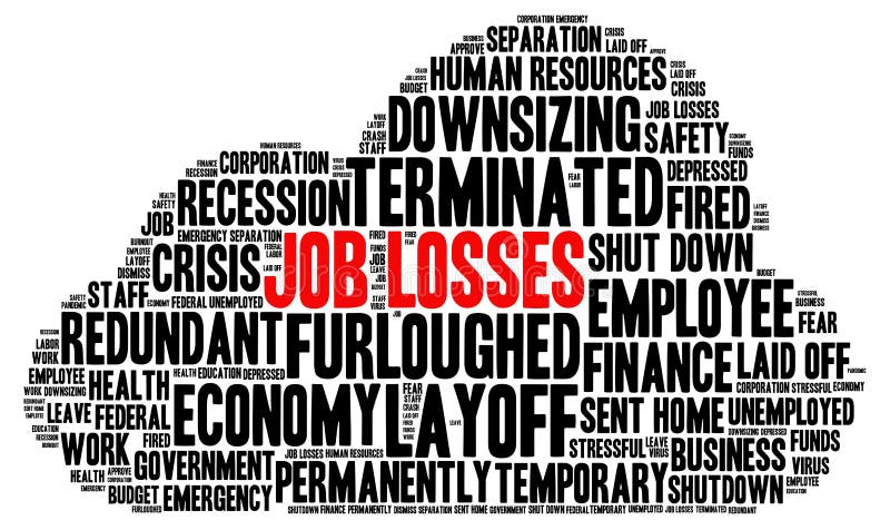 Job Losses Word Cloud Shaped Concept Stock Illustration - Illustration ...
