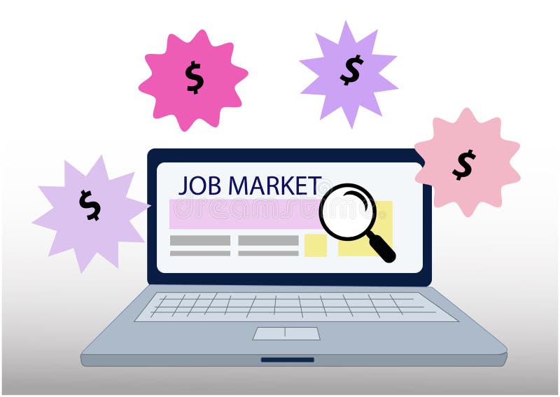 Job market search vector stock vector. Illustration of notebook - 64921539