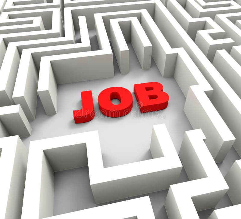 Job in Maze Showing Finding Jobs Stock Illustration - Illustration of ... Job in Maze Showing Finding Jobs Stock Illustration - Illustration of ...