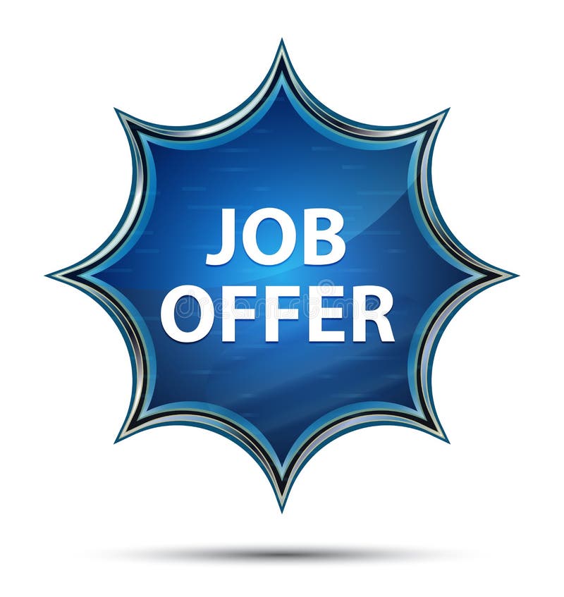 Job Offer Magical Glassy Sunburst Blue Button Stock Illustration ...