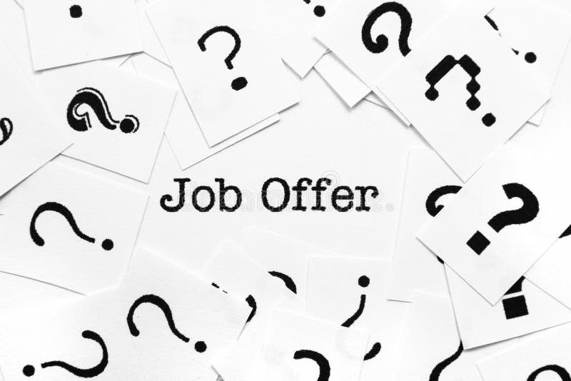 Job Offer and Question Mark Stock Image - Image of black, group: 175654889