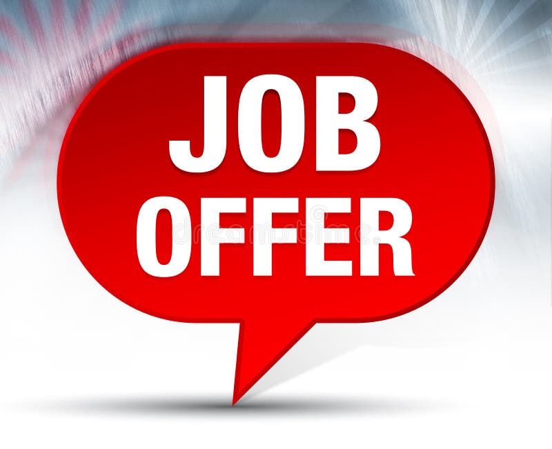 Job Offer Red Bubble Background Stock Illustration - Illustration of ...
