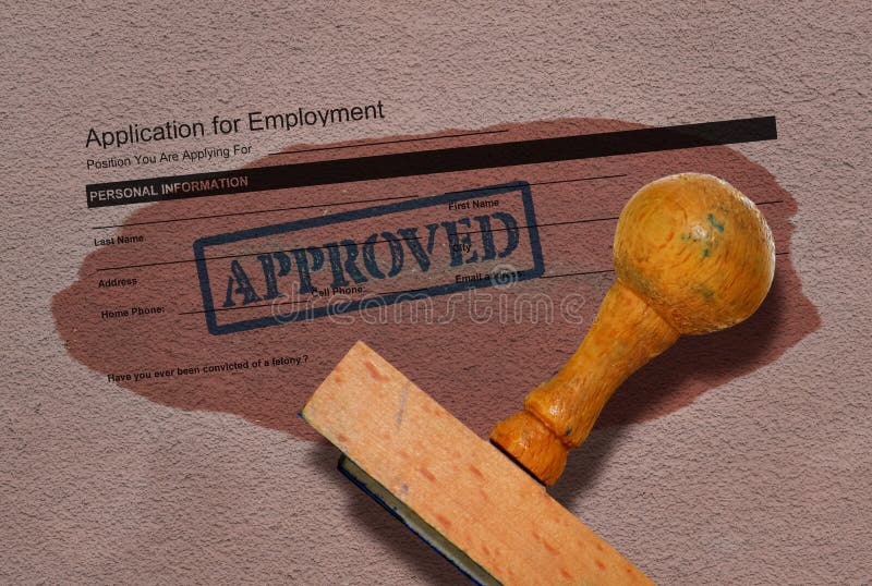 Job offer and stamp stock image. Image of interview, accept - 89681527