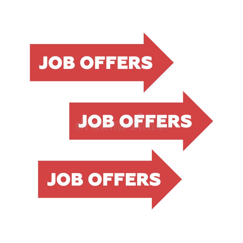JOB OFFERS sign stock illustration. Illustration of employment - 104374740