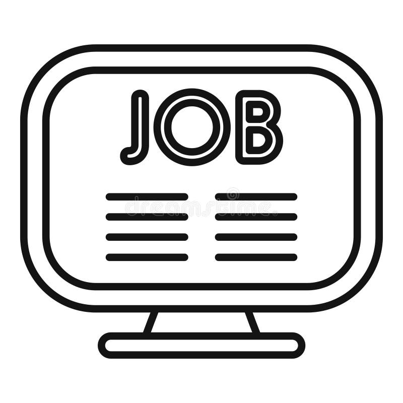Job Online Search Icon Outline Vector. Top Expert Opening Stock Vector ...