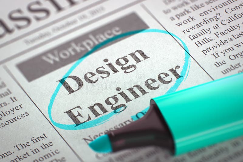 Job Opening Design Engineer. 3D. Stock Photo - Image of classifieds ...