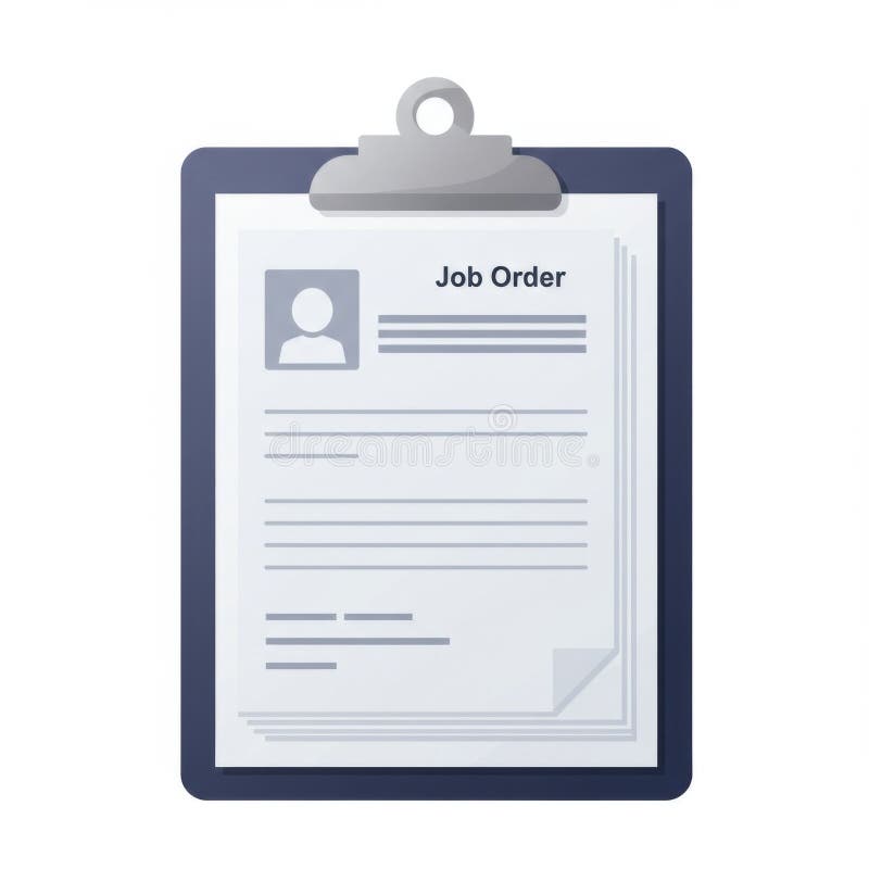 Job Order Form on Clipboard Stock Illustration - Illustration of order ...
