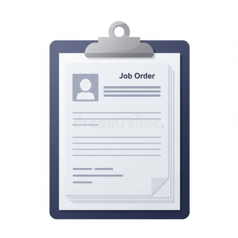 Job Order Form on Clipboard Stock Illustration - Illustration of order ...