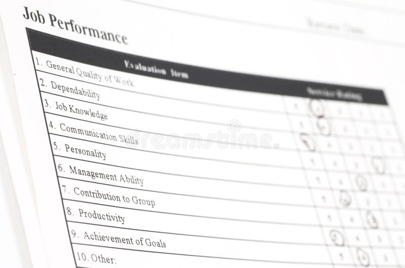 Employee performance form stock photo. Image of corporate - 759848