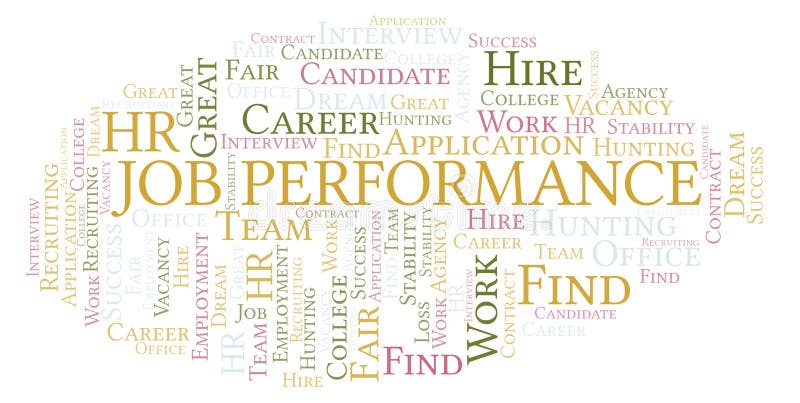 Job Performance word cloud stock illustration. Illustration of white ...