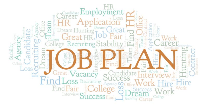 Job Plan word cloud. stock illustration. Illustration of rendering ...