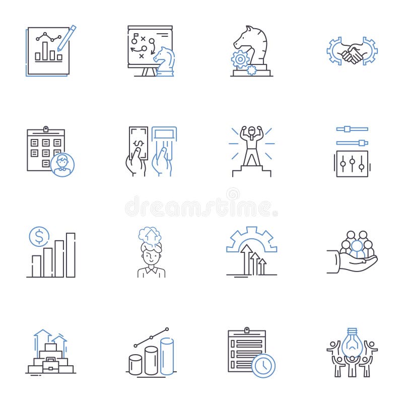 Productivity Line Icons Collection Efficiency Efficacy Effectiveness