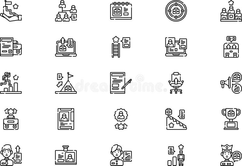 Job Promotion Icons Collection is a Vector Illustration with Editable ...