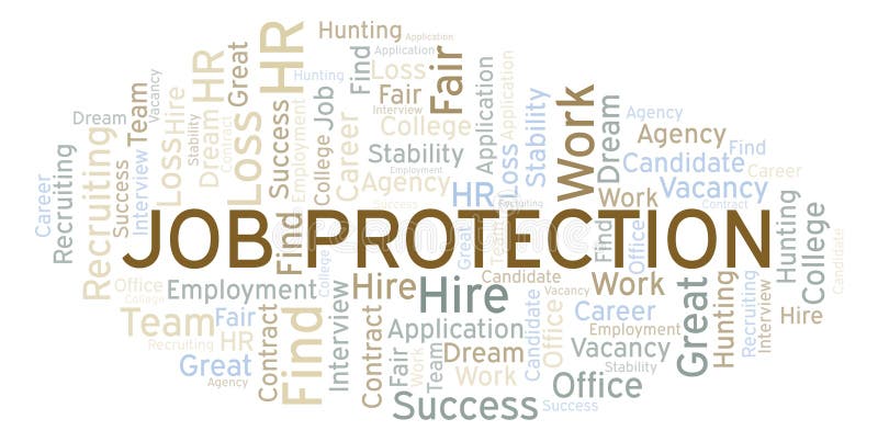 Job Protection word cloud. stock illustration. Illustration of bright ...