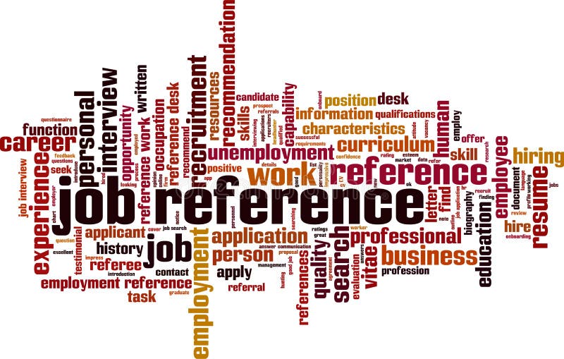 Job reference word cloud stock vector. Illustration of recommendation ...