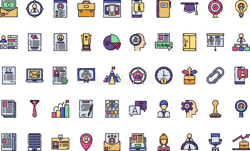 Job Resume Icons High-Quality Vector Icons Collection with Editable ...