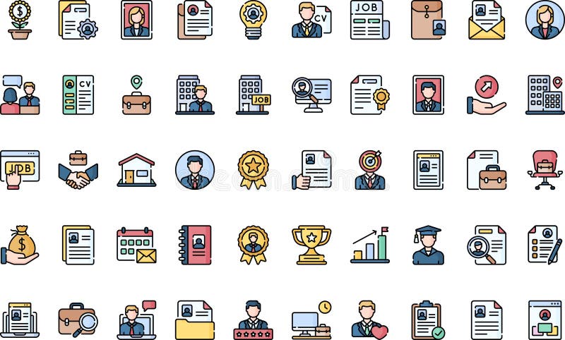 Job Resume Icons High-Quality Vector Icons Collection with Editable ...