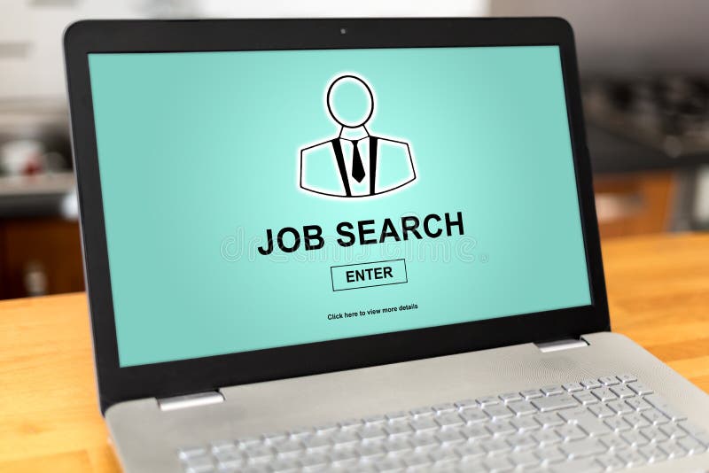 Job Search Concept on a Laptop Stock Image - Image of jobs, career ...