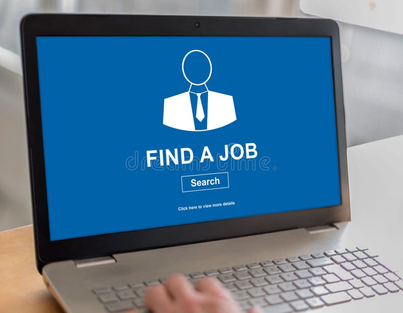 Job Search Concept on a Laptop Stock Photo - Image of online ...