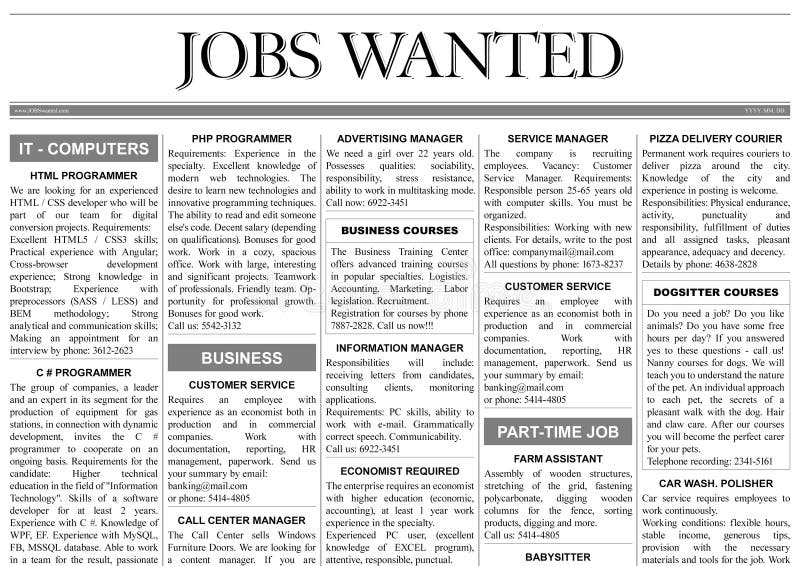 Newspaper Job Ads