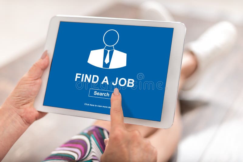 Job Search Concept on a Tablet Stock Image - Image of business, tablet ...