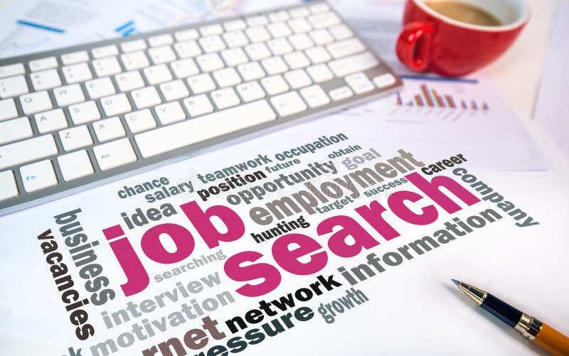 Job Search Concept Word Cloud Chart Stock Image - Image of motivation ...