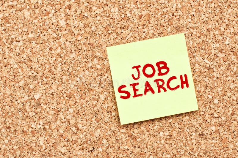 Job Search on Cork Board with Note Paper Stock Photo - Image of letter ...