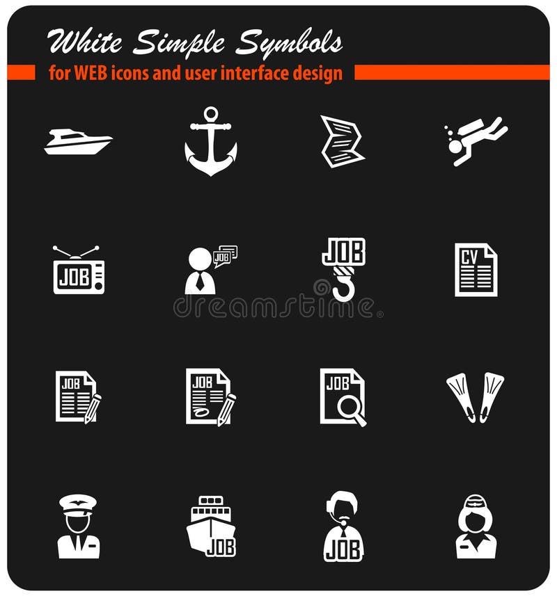 Job search icon set stock illustration. Illustration of search - 88886408