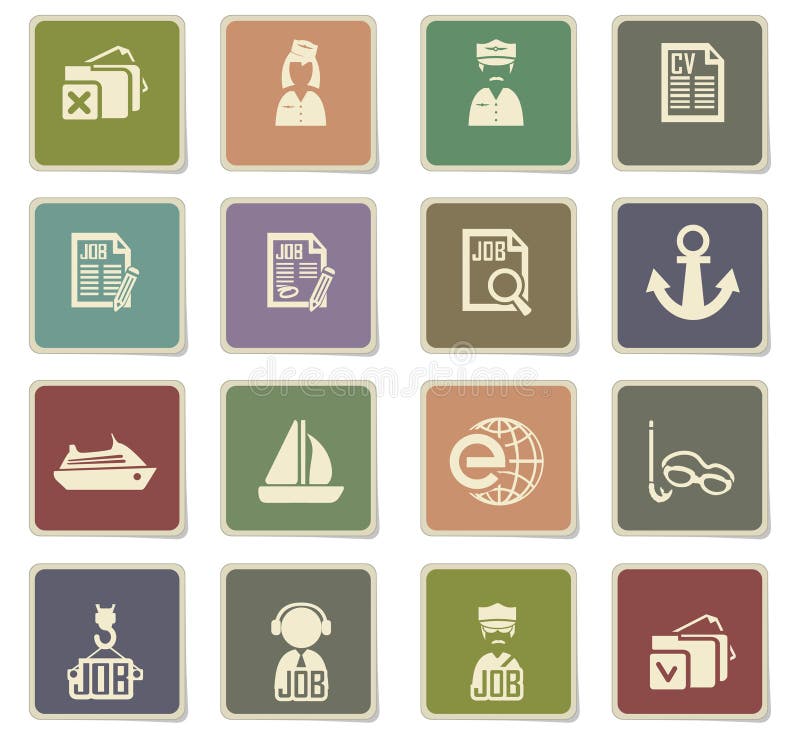 Job search icon set stock illustration. Illustration of vacancy - 89865939