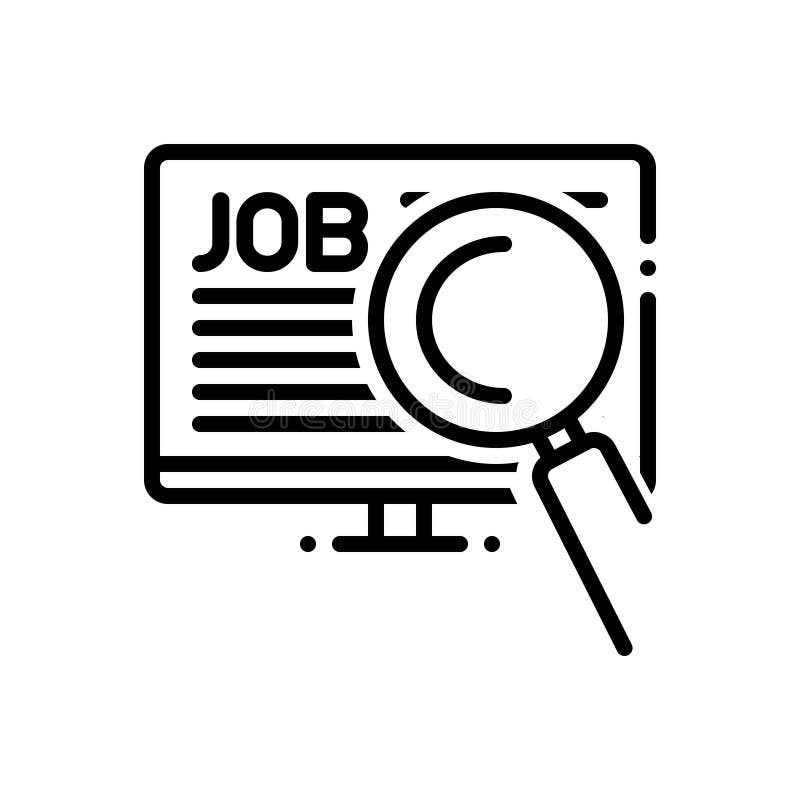 Black Line Icon for Job Search, Hiring and Recruiting Stock Vector ...