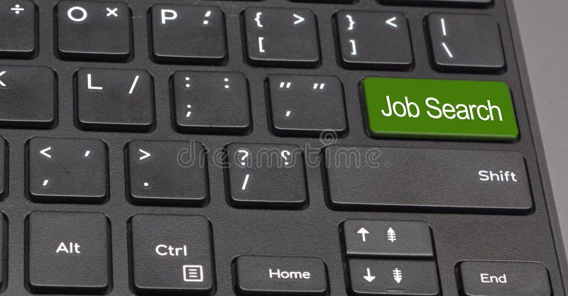 Job Search Keyboard Button Green Color Stock Photo - Image of agency ...