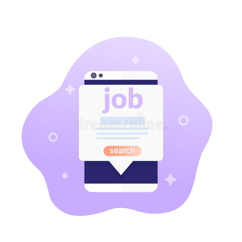 Job Search with a Phone App, Vector Art Stock Vector - Illustration of ...