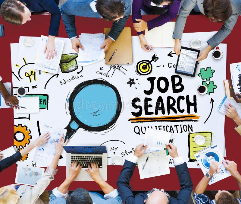 Job Search Qualification Resume Recruitment Hiring Application C Stock ...