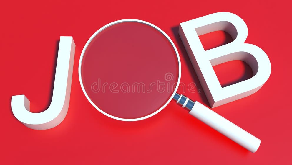 Job Search. Text with Loupe Stock Illustration - Illustration of ...