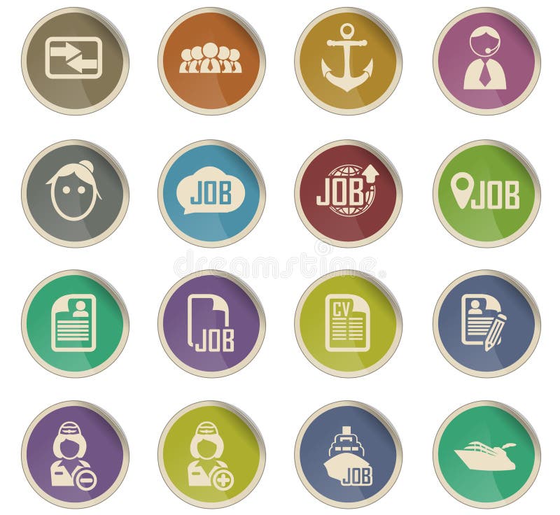 Job search icon set stock vector. Illustration of ship - 123509266