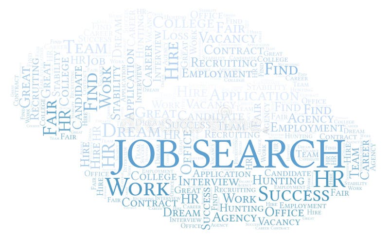 Job Search word cloud. stock illustration. Illustration of fonts ...