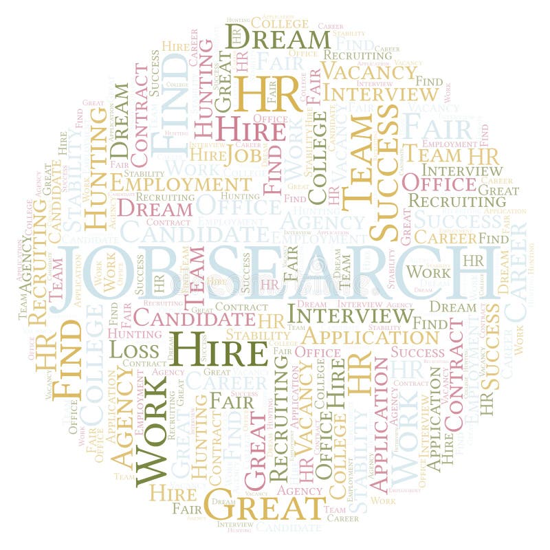 Job Search word cloud. stock illustration. Illustration of search ...