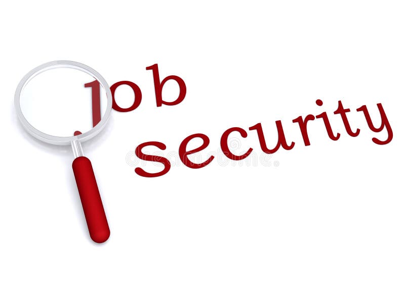 Job Security with Magnifying Glass Stock Illustration - Illustration of ...