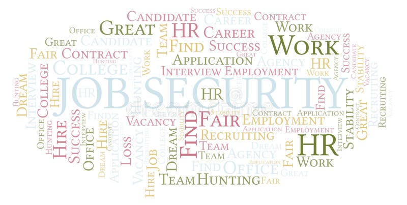 Job Security word cloud. stock illustration. Illustration of colors ...