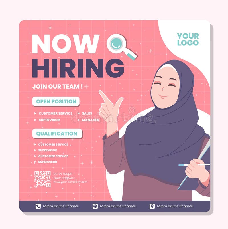 Job Seeker Hiring Poster Template Design Stock Vector - Illustration of ...